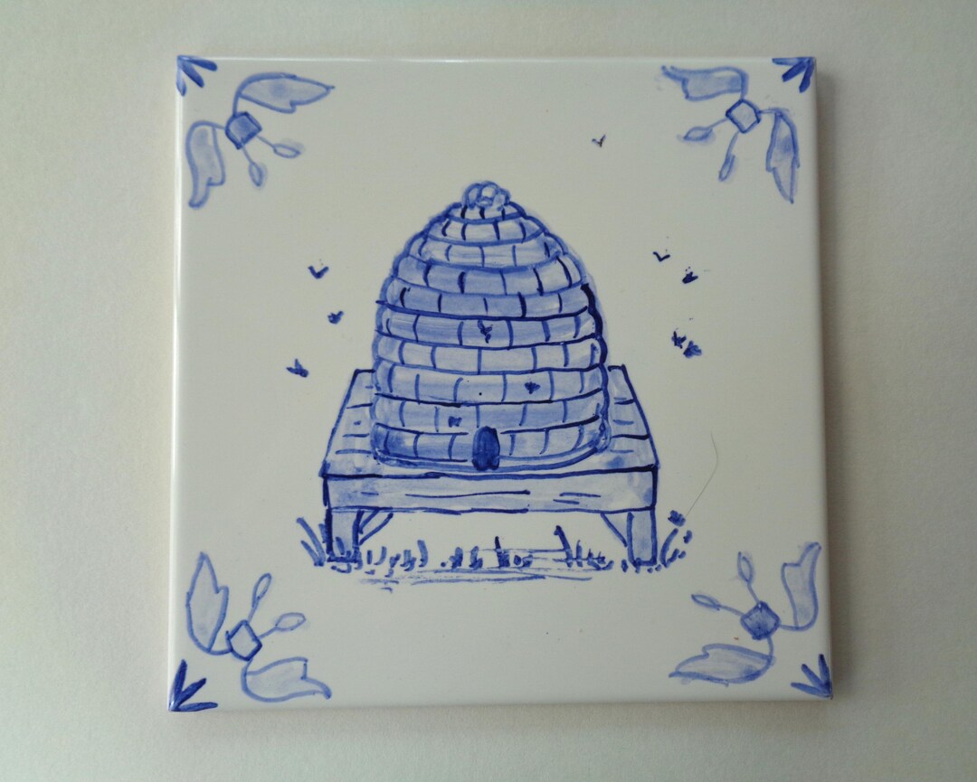 Beehive Skep Design on 6x6 Tile - Etsy