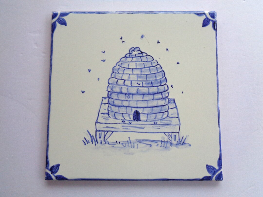 Beehive Skep Design on 6x6 Tile - Etsy