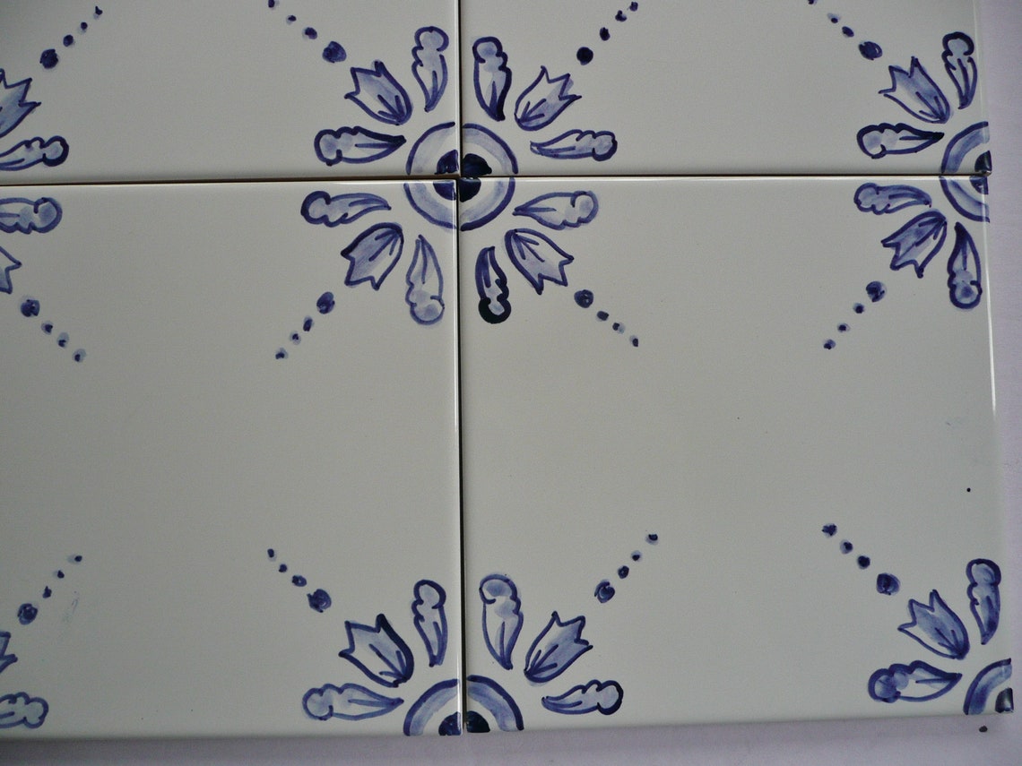 Blue and White Delft Style Handpainted Tiles 6x6 - Etsy