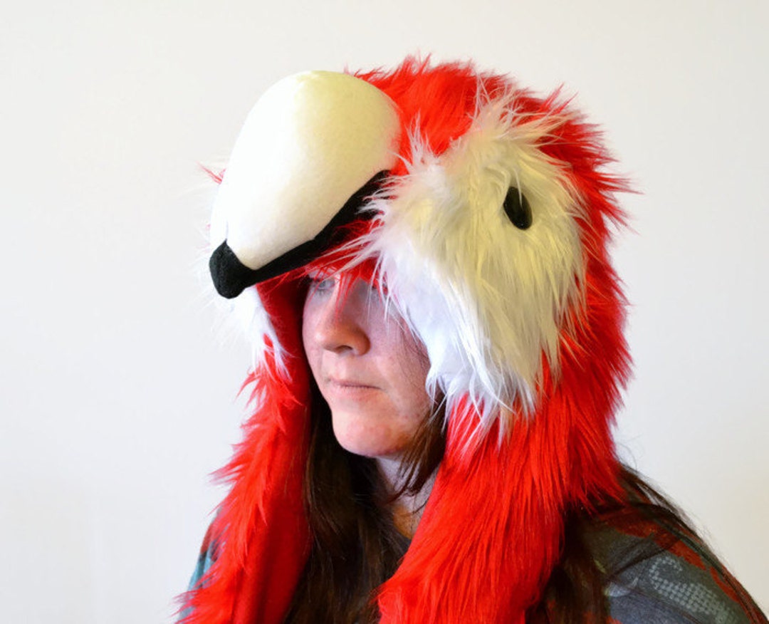 Scarlet Macaw Scoodie | Parrot Hood | Parrot Costume - Etsy