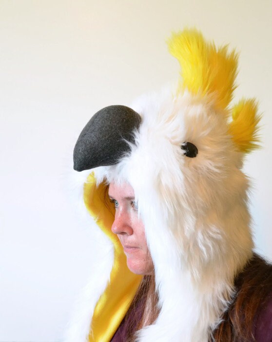 Sulphur Crested Cockatoo Scoodie | Parrot Hood | Parrot Costume - Etsy