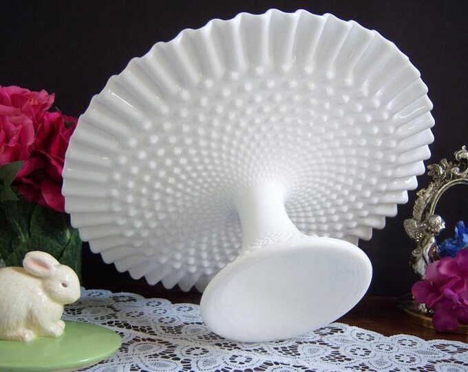 Fenton Hobnail Cake Stand Fenton White Milk Glass Hobnail Cake Stand ...