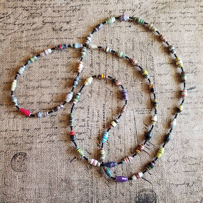 Paper Bead Necklace - Etsy