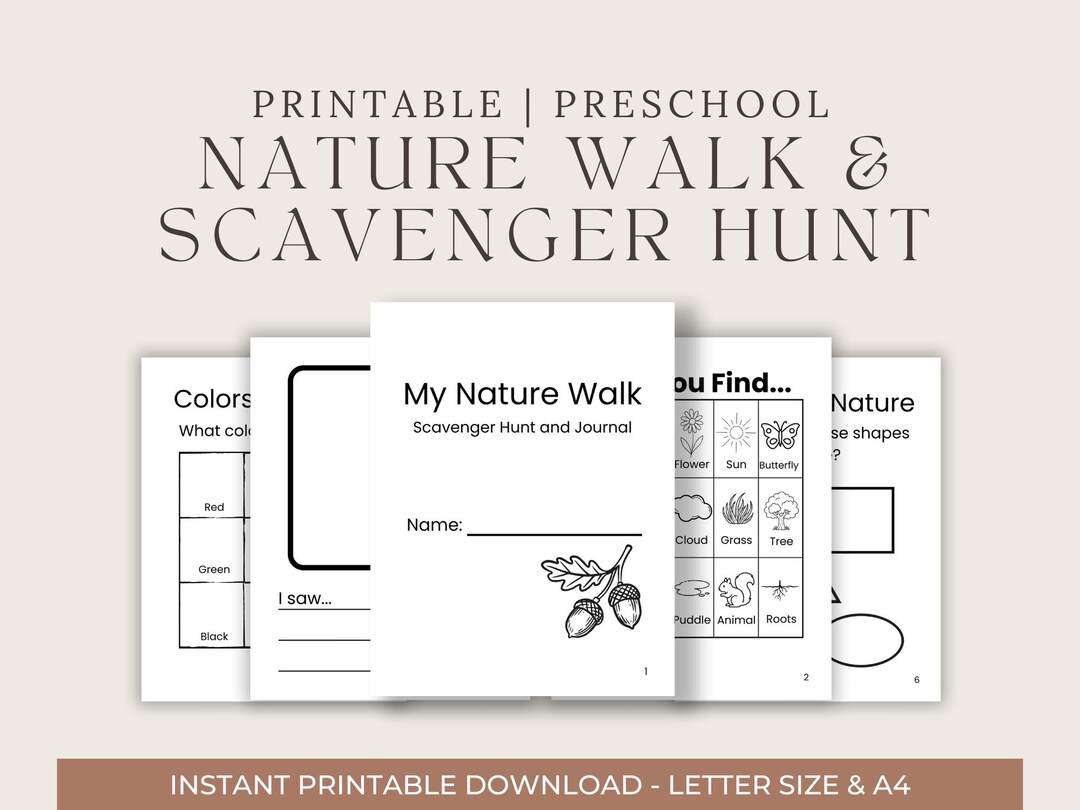 Preschool Nature Walk Scavenger Hunt Printable | Outdoor Classroom ...