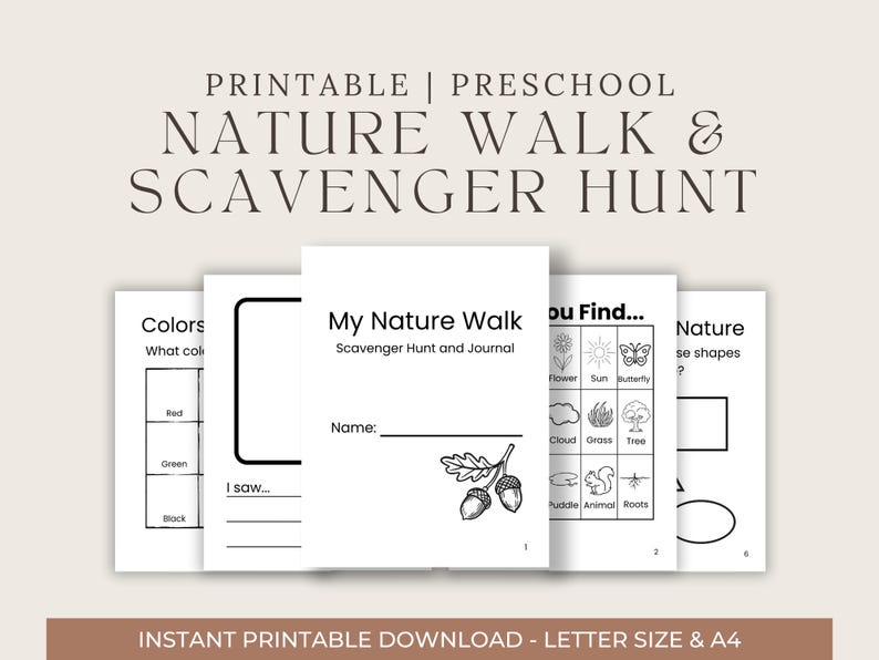 Preschool Nature Walk Scavenger Hunt Printable | Outdoor Classroom ...