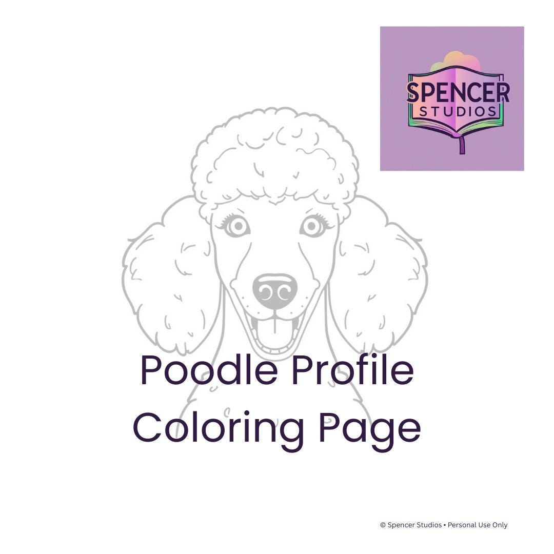 Poodle Profile Coloring Page — Printable Dog Line Art for Kids & Adults ...