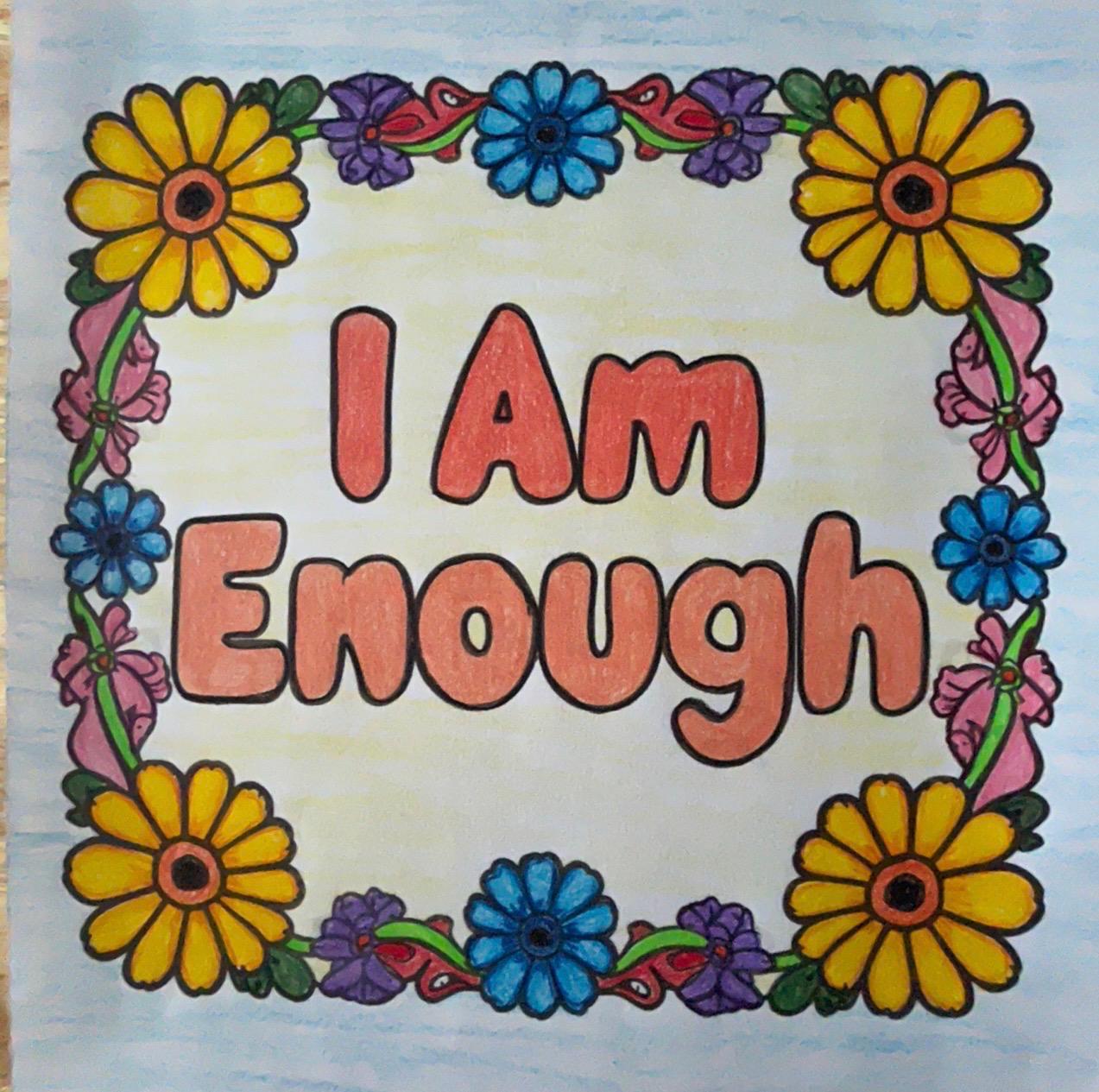 I Am Enough Affirmation Coloring Page – Printable Positive Message ...
