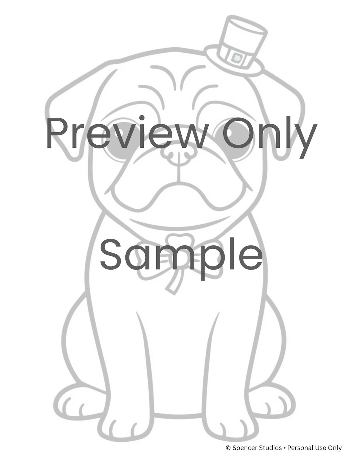St. Patrick’s Day Puggle Coloring Page – Printable Holiday Dog Sheet - Etsy
