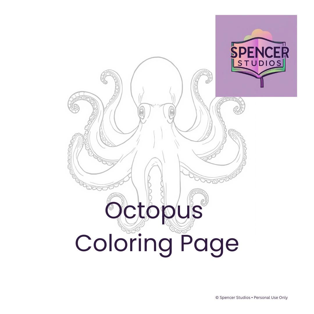 Octopus • Printable Ocean Animal Coloring Page - Etsy