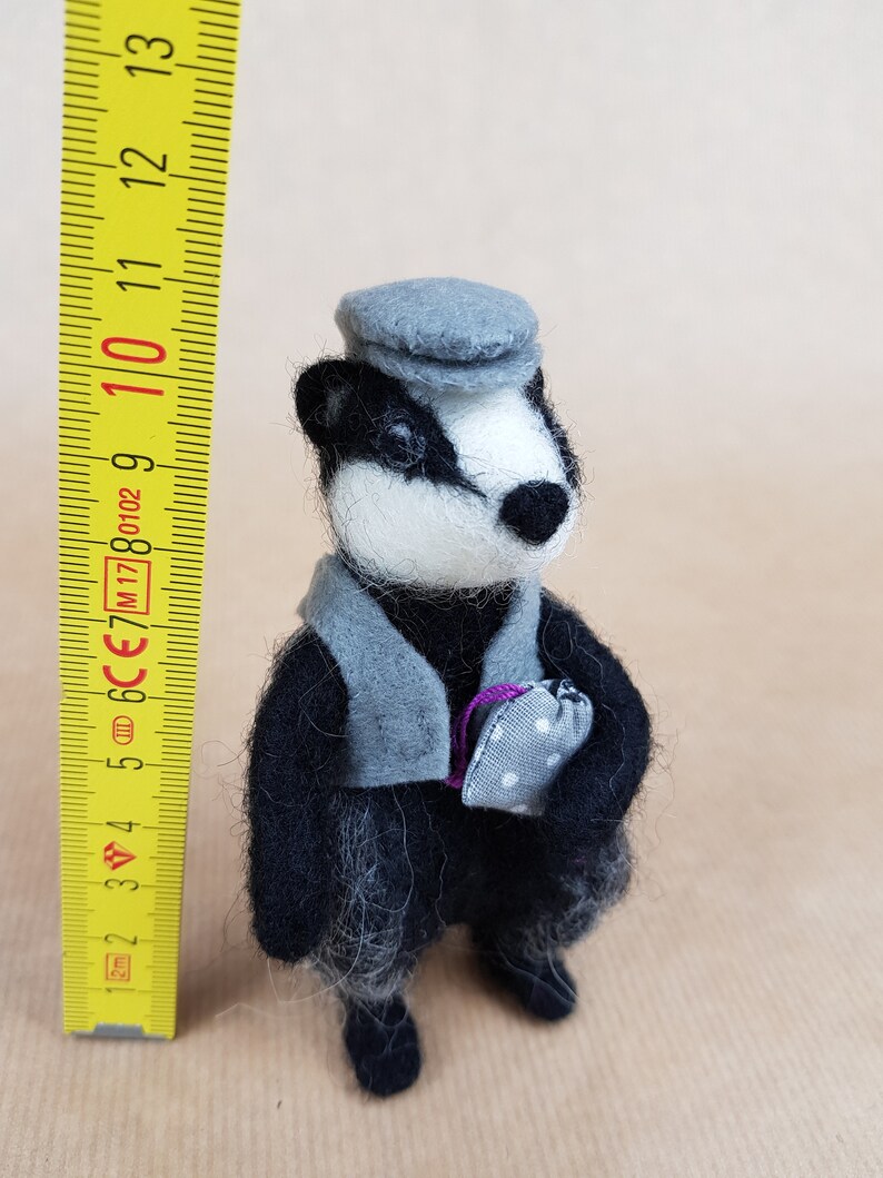 Needle Felted Artful Badger With Accessories, Posable Fantasy Animal ...