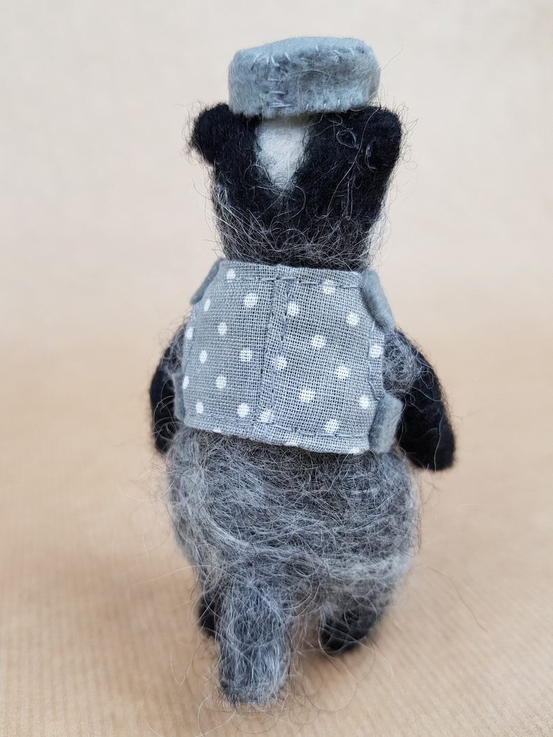 Needle Felted Artful Badger With Accessories, Posable Fantasy Animal ...