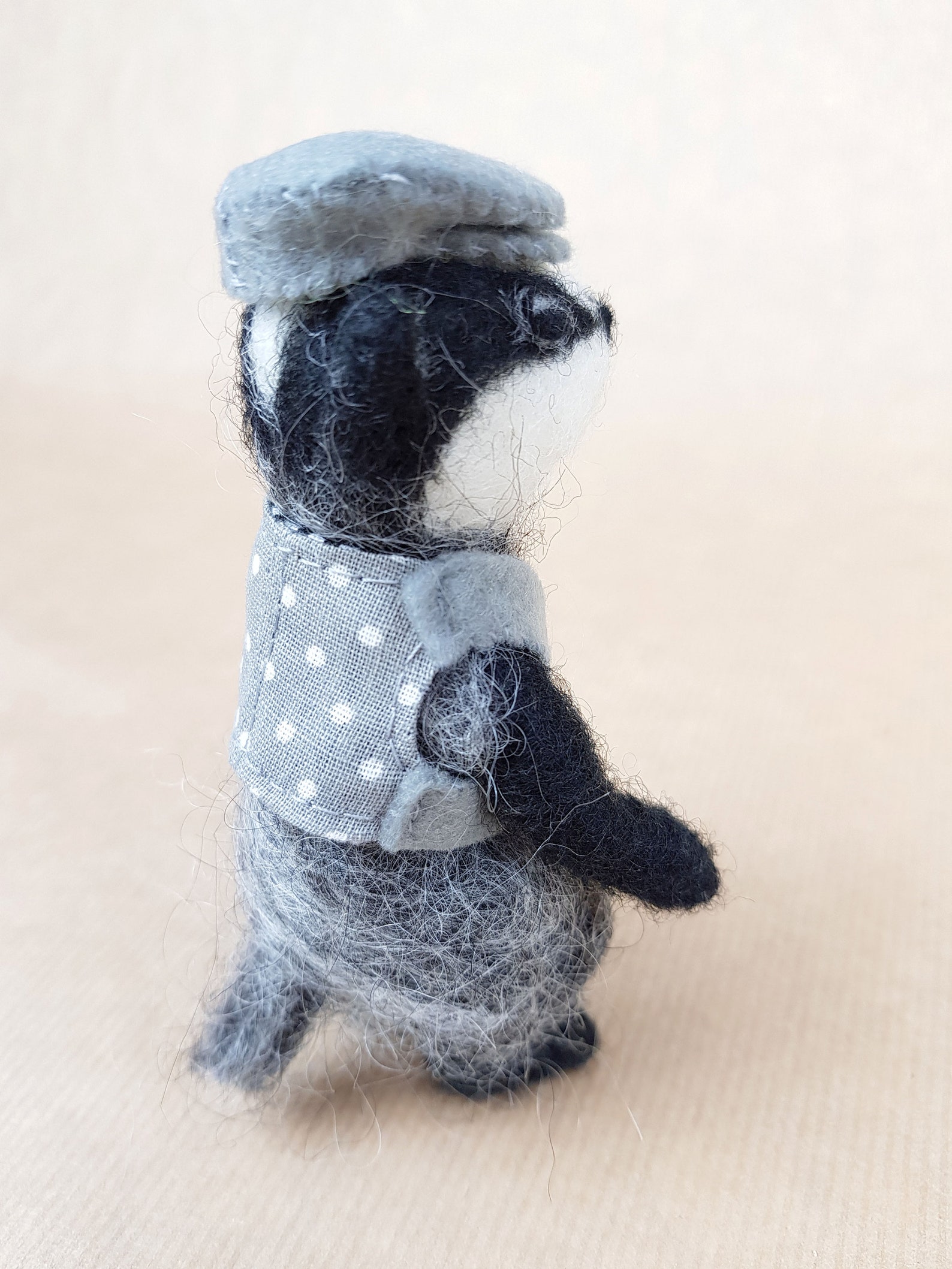 Needle Felted Artful Badger With Accessories, Posable Fantasy Animal ...