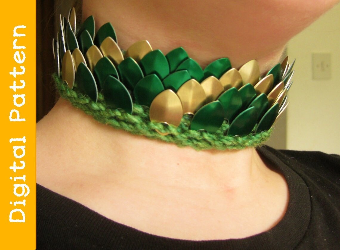 Knit Your Own Scale Mail Choker With Craftymutt's Simple Knitting ...