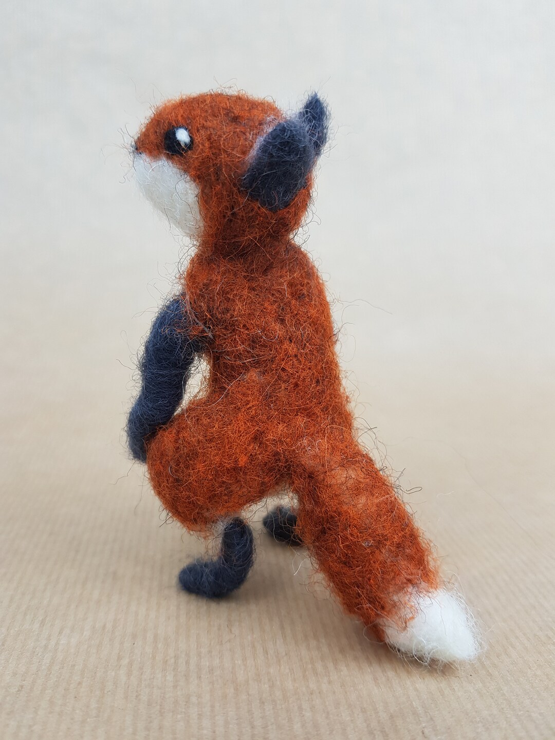 Needle Felted Fox, Posable Fantasy Animal Character, Miniature Felt Art ...