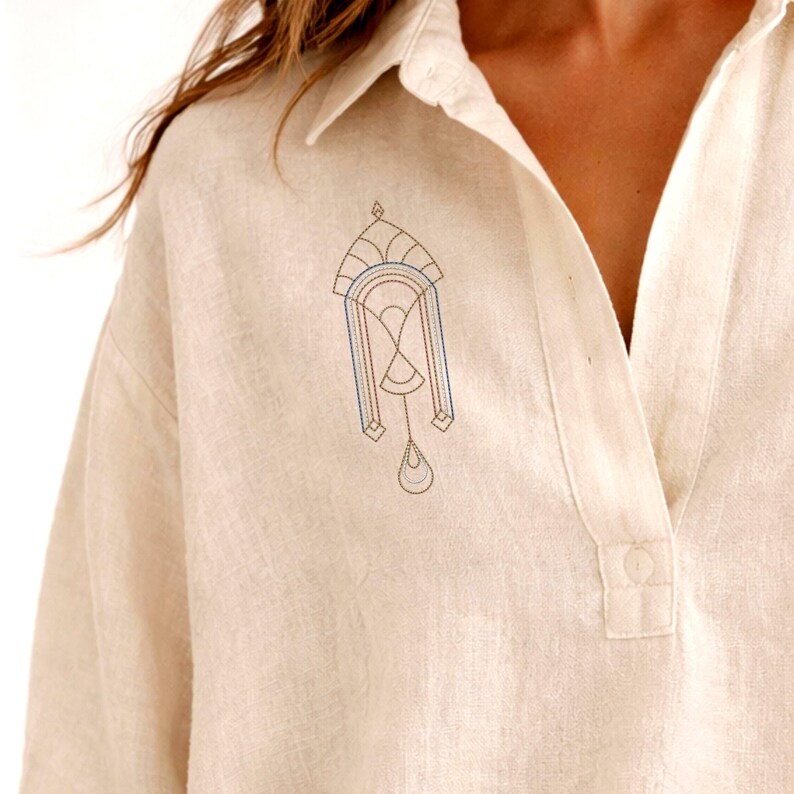 Geometric Machine Embroidery Design, Minimal Line Embroidery Pattern ...