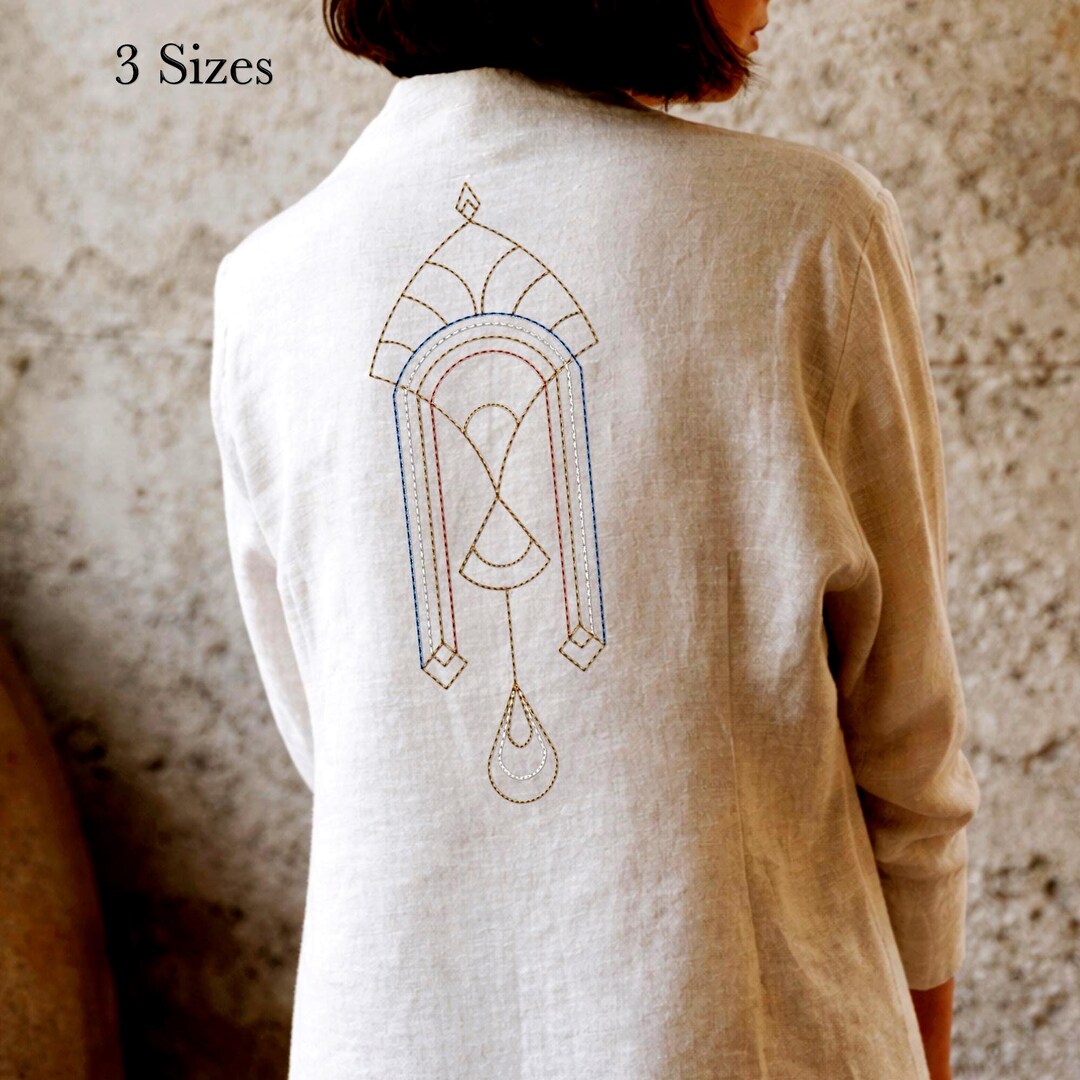 Geometric Machine Embroidery Design, Minimal Line Embroidery Pattern ...