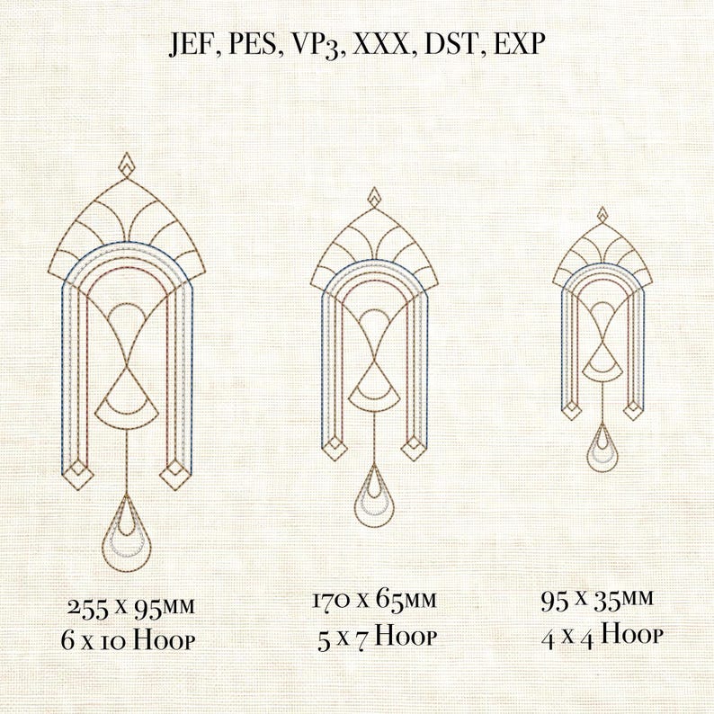 Geometric Machine Embroidery Design, Minimal Line Embroidery Pattern ...