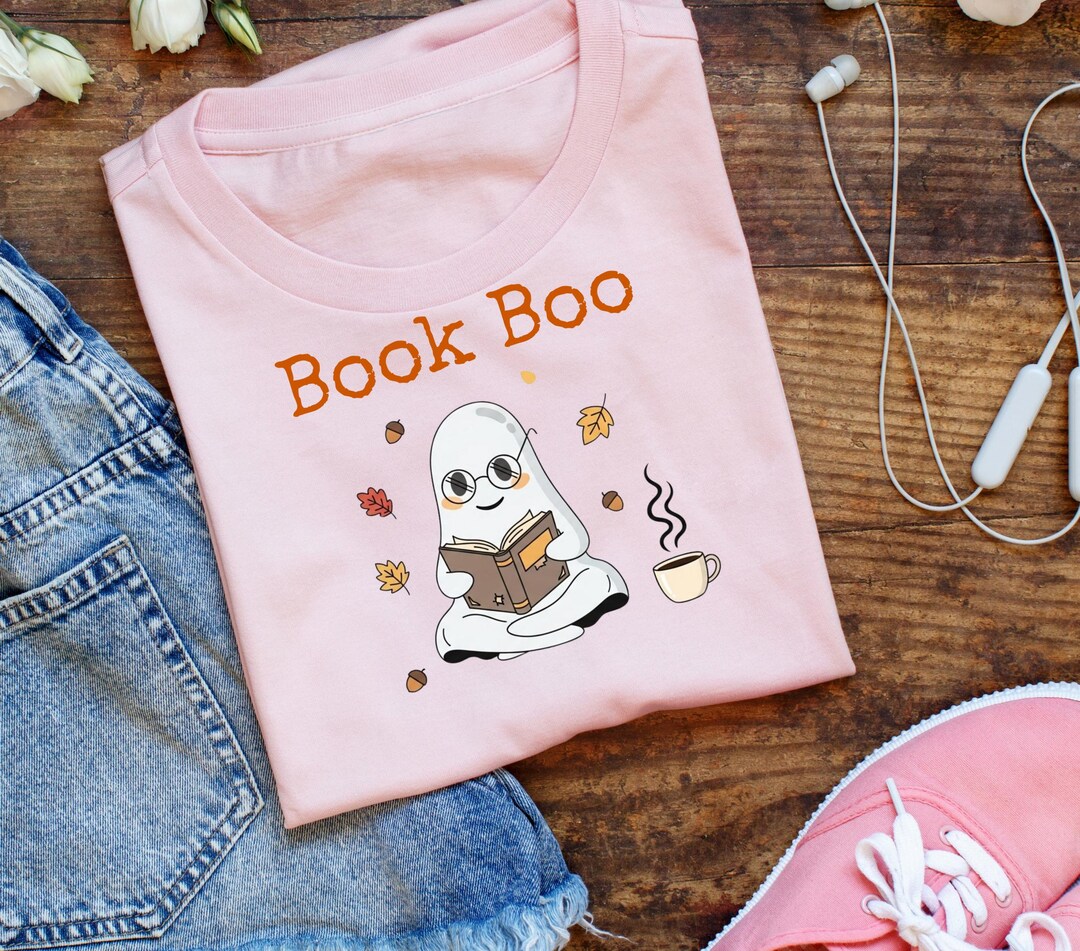 Book Boo PNG, Reading Ghost Halloween, Book Lover Gift, Librarian ...