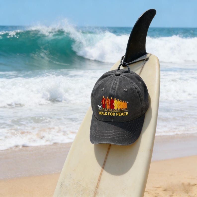 Walk for Peace Washed Cotton Baseball Cap, Buddhist Monks Zen Hat ...