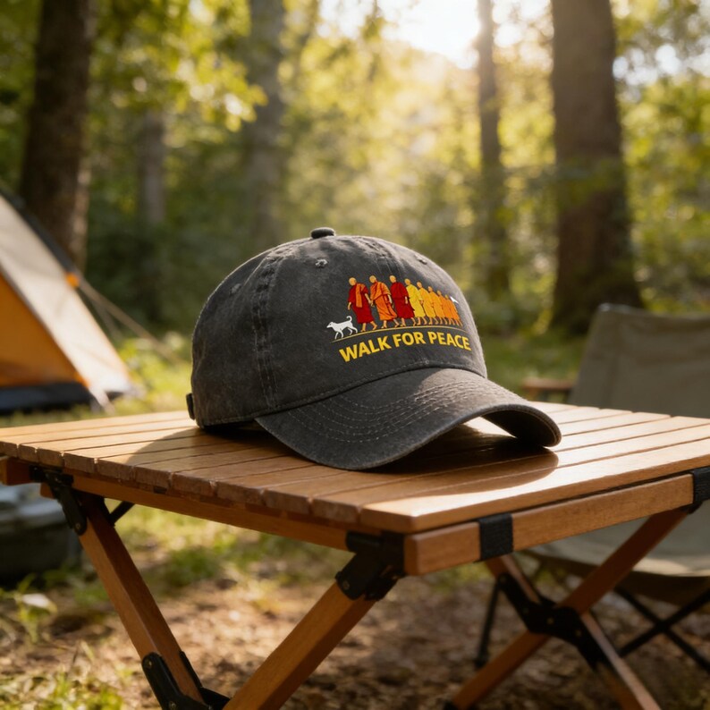 Walk for Peace Washed Cotton Baseball Cap, Buddhist Monks Zen Hat ...