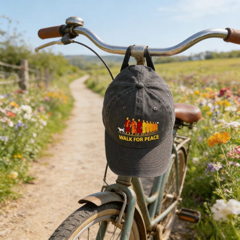 Walk for Peace Washed Cotton Baseball Cap, Buddhist Monks Zen Hat ...