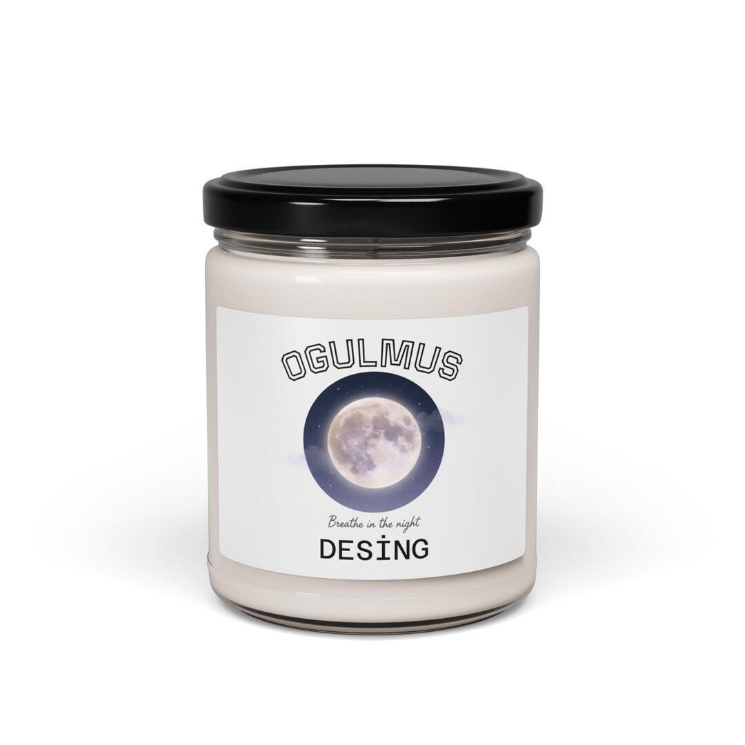 Moon Illustration Candle | Full Moon Label Soy Candle - Etsy