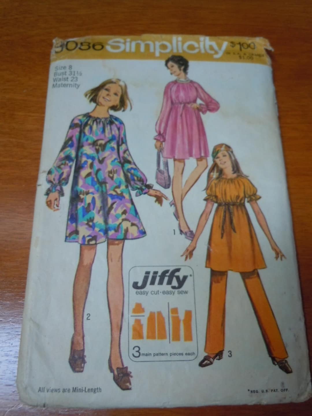 Vintage 70's Simplicity 9086 Sewing Pattern Women's Maternity Mini ...