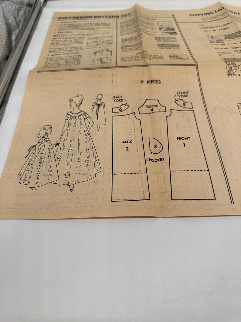 Vintage 70's Polynesian Pattern 124 Women's Sewing Pattern Hawaiian ...