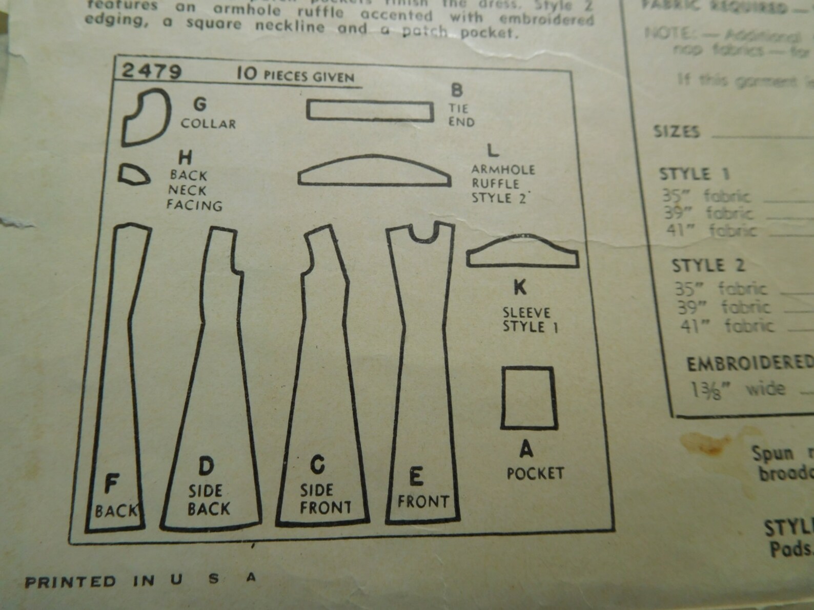 Vintage 40's Simplicity 2479 Sewing Pattern Women's House Day-dress ...