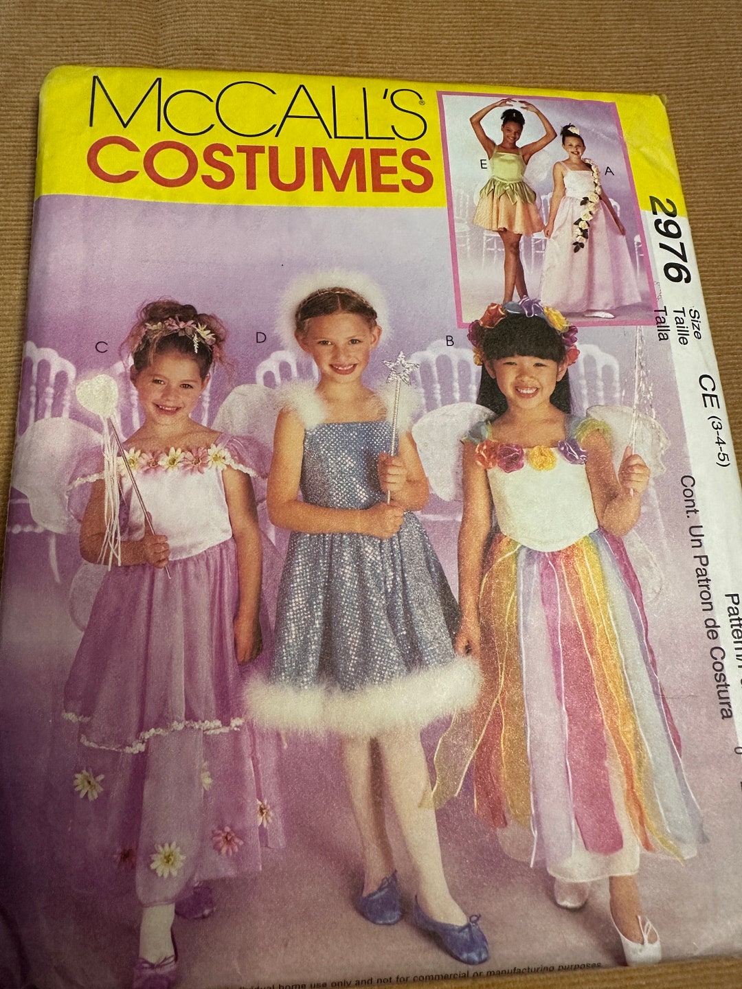 Vintage Mccall's #2976 Sewing Pattern Halloween Costume Child's Fairy ...