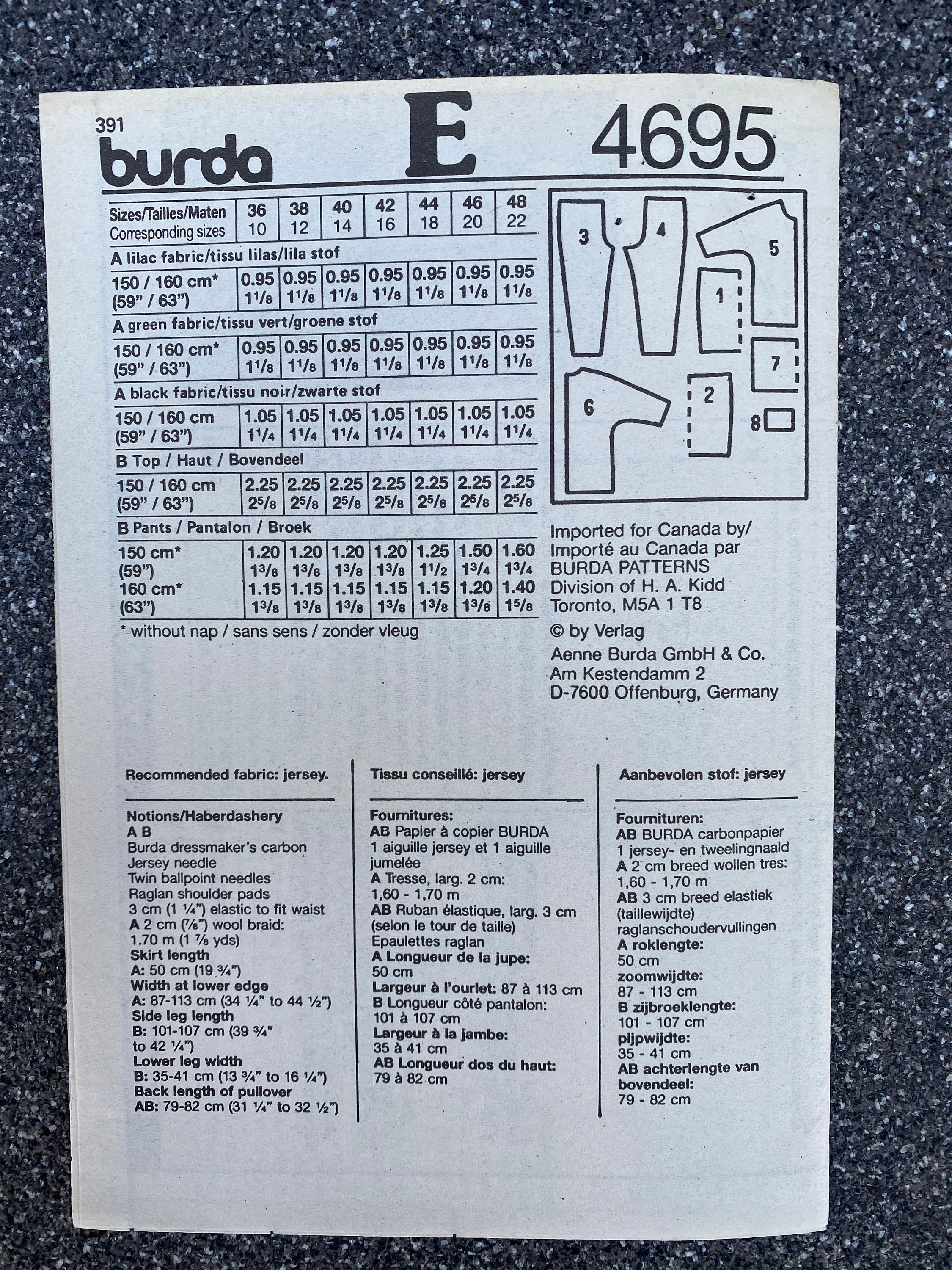 Vintage 90's Burda #4695 Sewing Pattern Women's Stretch Fabric Dress ...