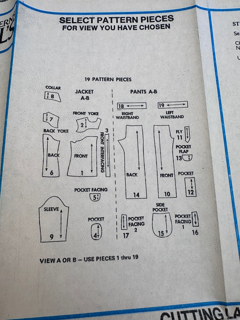 Vintage 70's Mccall's 4793 Sewing Pattern Men's Suit Unlined Jacket ...