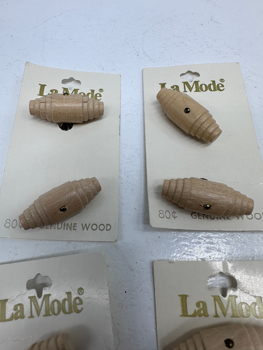 Vintage 80's Toggle Shank Wood Button's Lot of #8 by La Mode -1 1/4" - Etsy