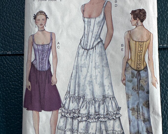 Vintage Vogue #7427 Sewing Pattern Women's Boned Lined Corset Top/ Lace ...