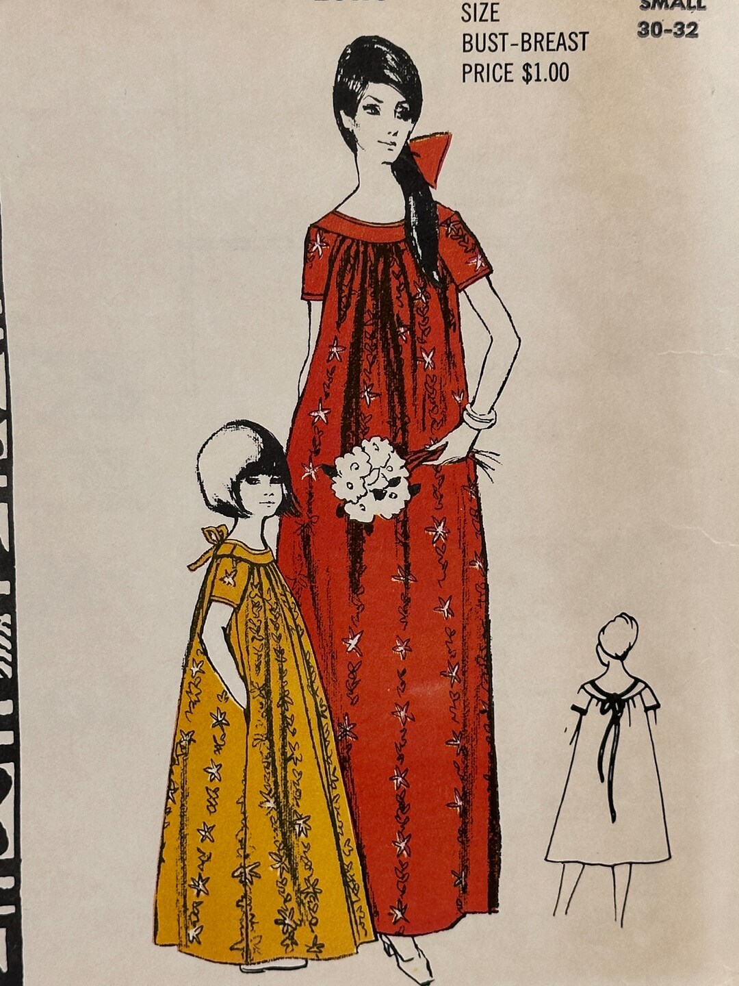 Vintage 70's Polynesian Pattern 124 Women's Sewing Pattern Hawaiian ...