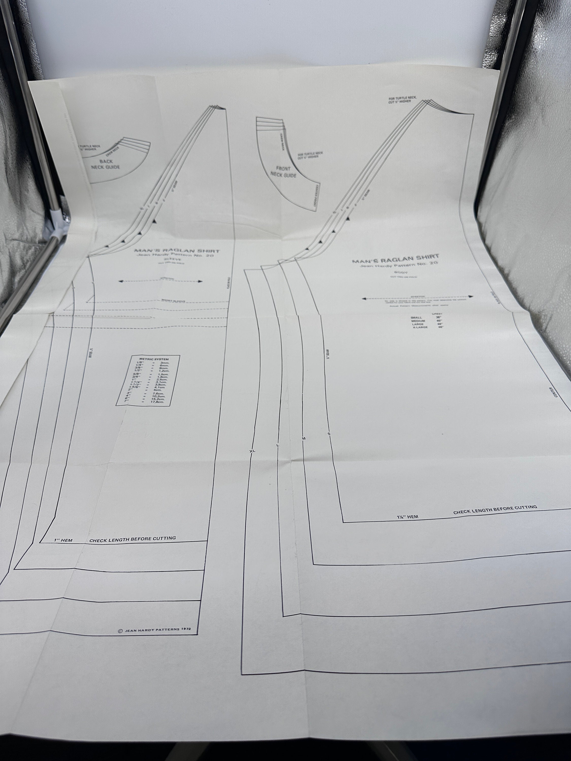 Vintage 70's Jean Hardy Patterns 20 Sewing Pattern Men's Raglan Shirt ...