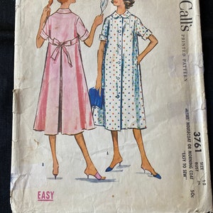 Vintage 50's Mccalls #3761 Sewing Pattern Women's Housecoat and Morning ...