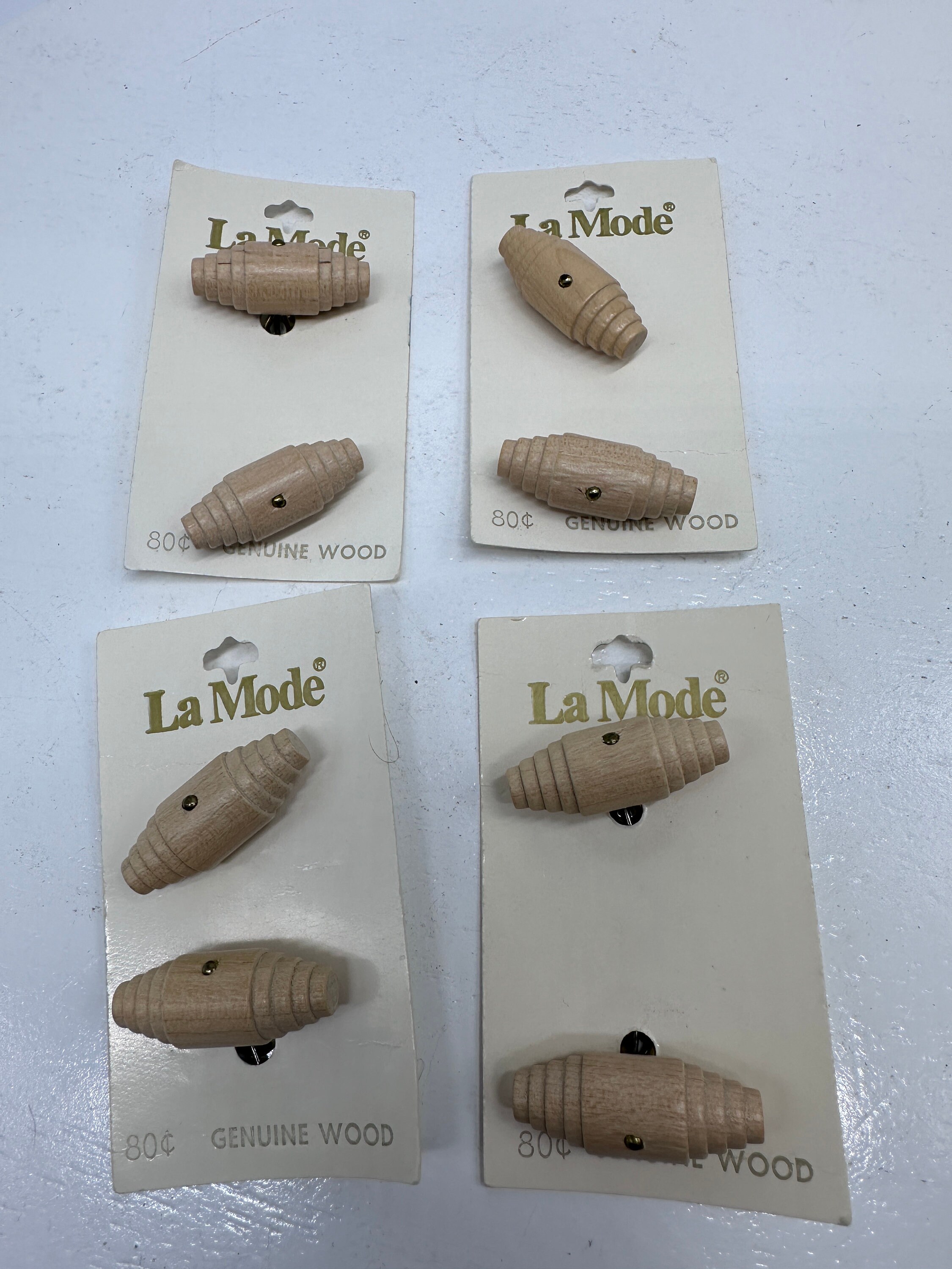 Vintage 80's Toggle Shank Wood Button's Lot of 8 by La Mode 1 1/4 - Etsy