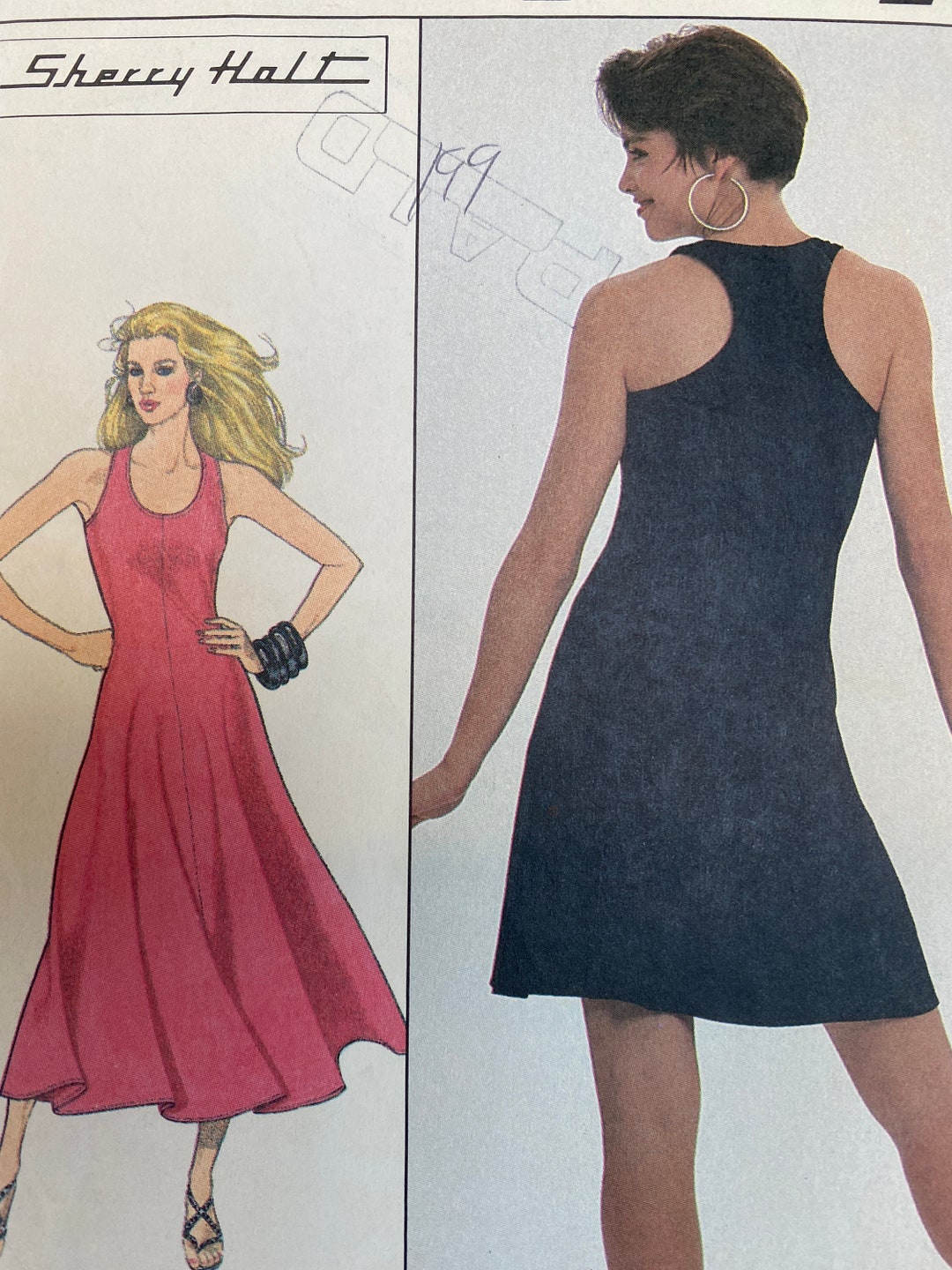 Simplicity 8556 Sewing Pattern Vtg 80's Women's Fitted and Flared Dress ...