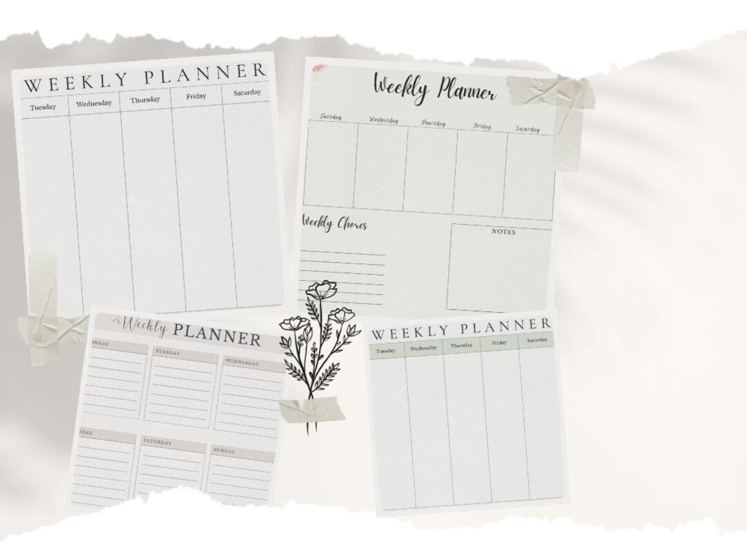 Weekly Planner Bundle Printable | Landscape Planner PDF | - Etsy