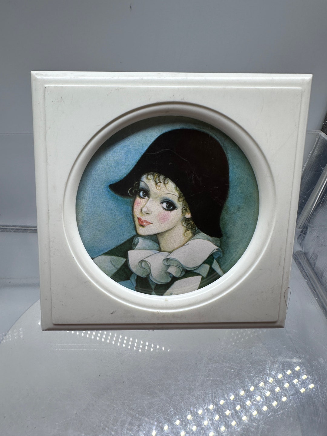 Vintage 80's Scandecor Print Mira Fujita Perot Arlequin Plastic Frame W ...