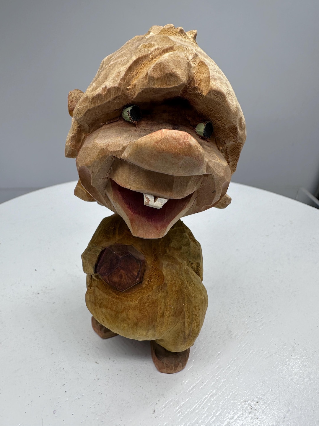 Vintage 60's Henning Wood Carved & Painted Troll Figure Made in Norway ...