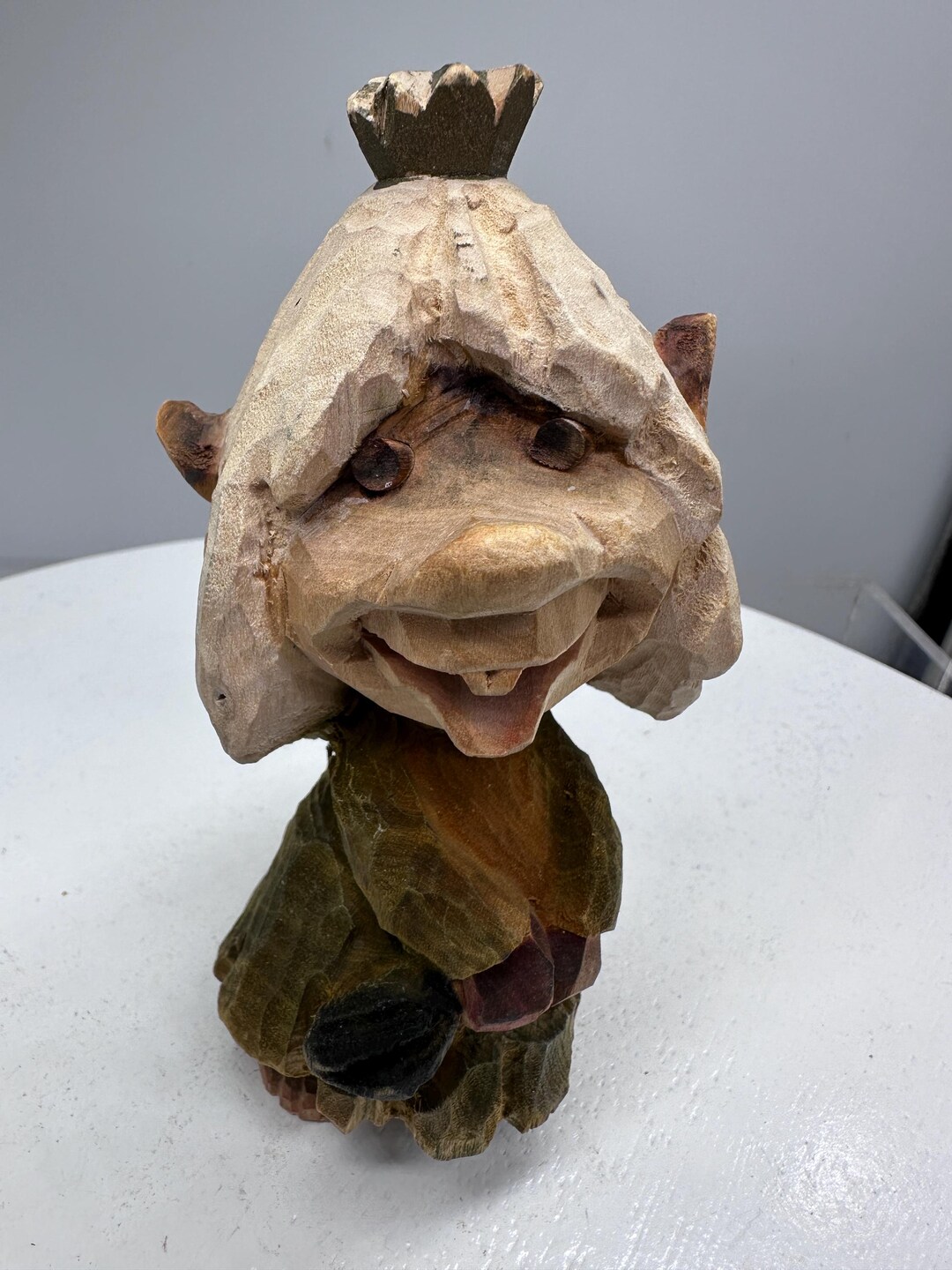 Vintage 60's Henning Carved Wood Figure Troll Carved and Painted made ...
