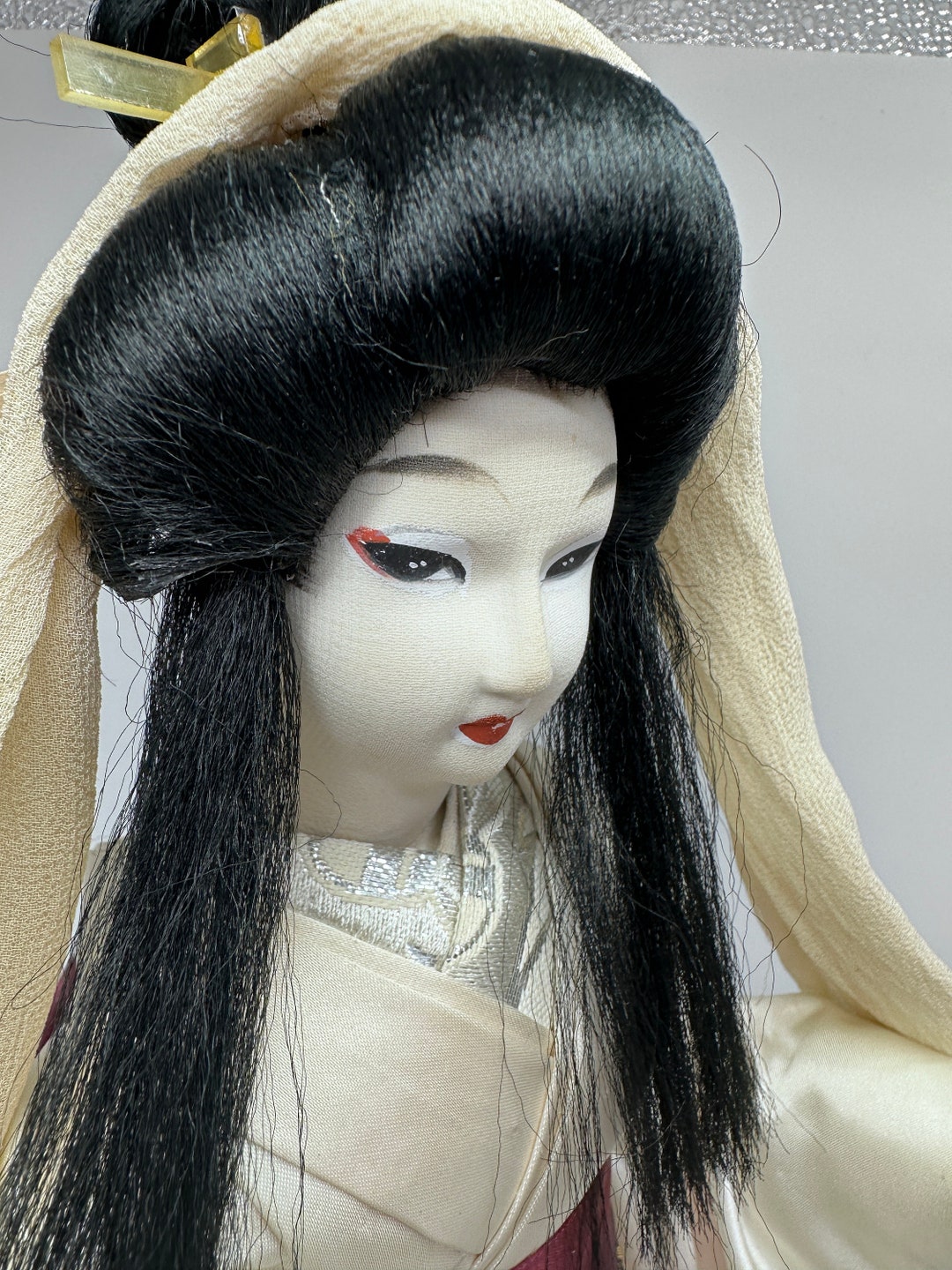 Antique Kyoto Japanese Silk Face Bride Doll Traditional Wedding Kimono ...