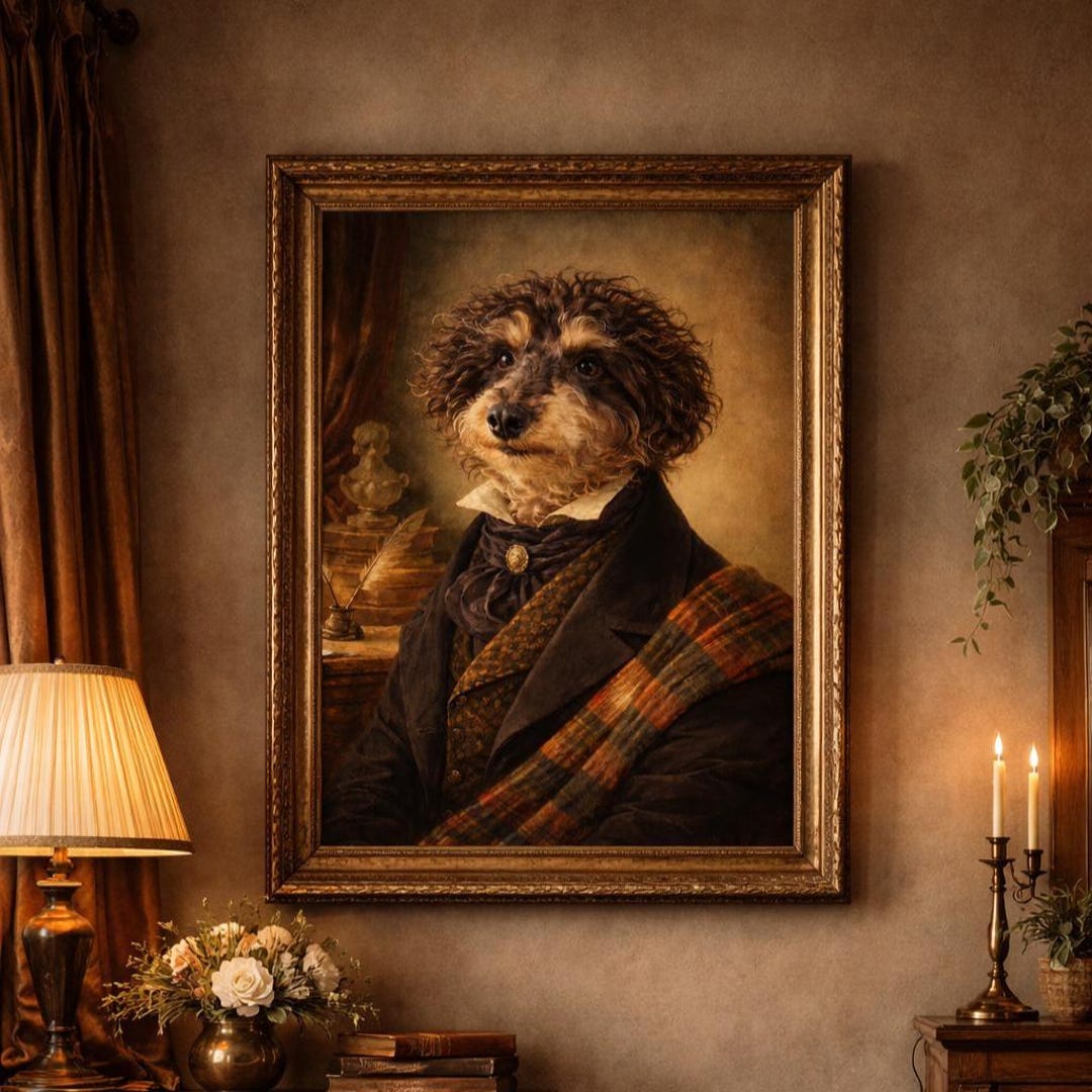 Classical Dog Painting | Vintage Style Dog Art | Printable Wall Art ...