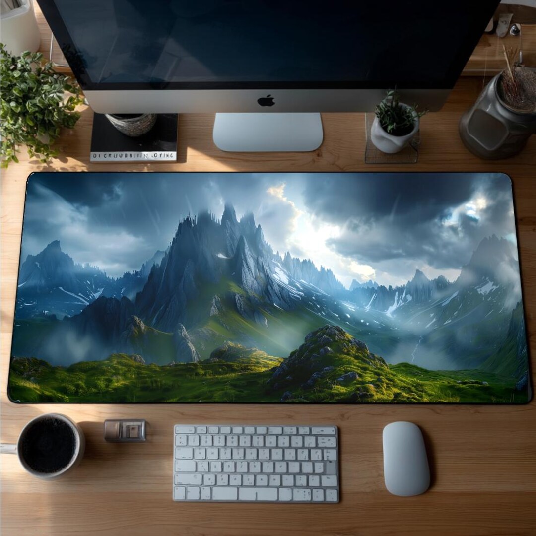 Fantasy Mountain Landscape Desk Mat | Neoprene Gaming Mousepad - Etsy