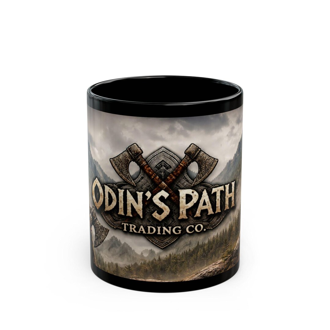 Odin's Path Trading Co. Mug | Black Ceramic Coffee Mug - Etsy