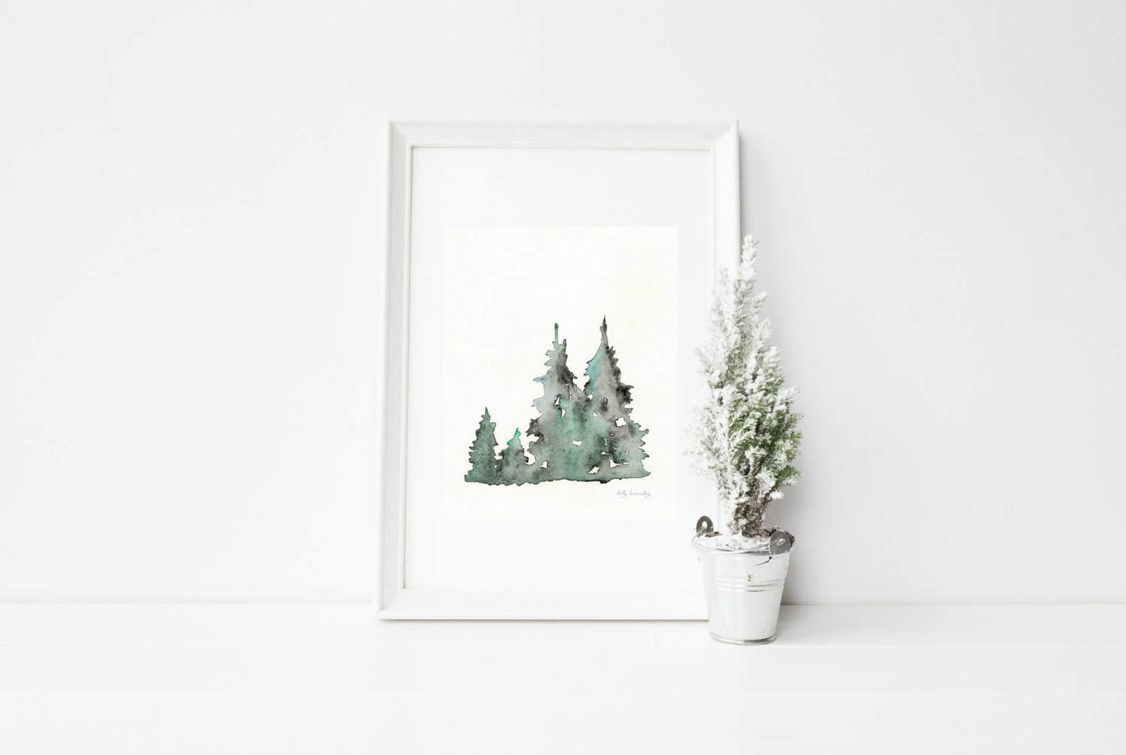Winters Edge Winter Tree Watercolor Printable Art Printable - Etsy