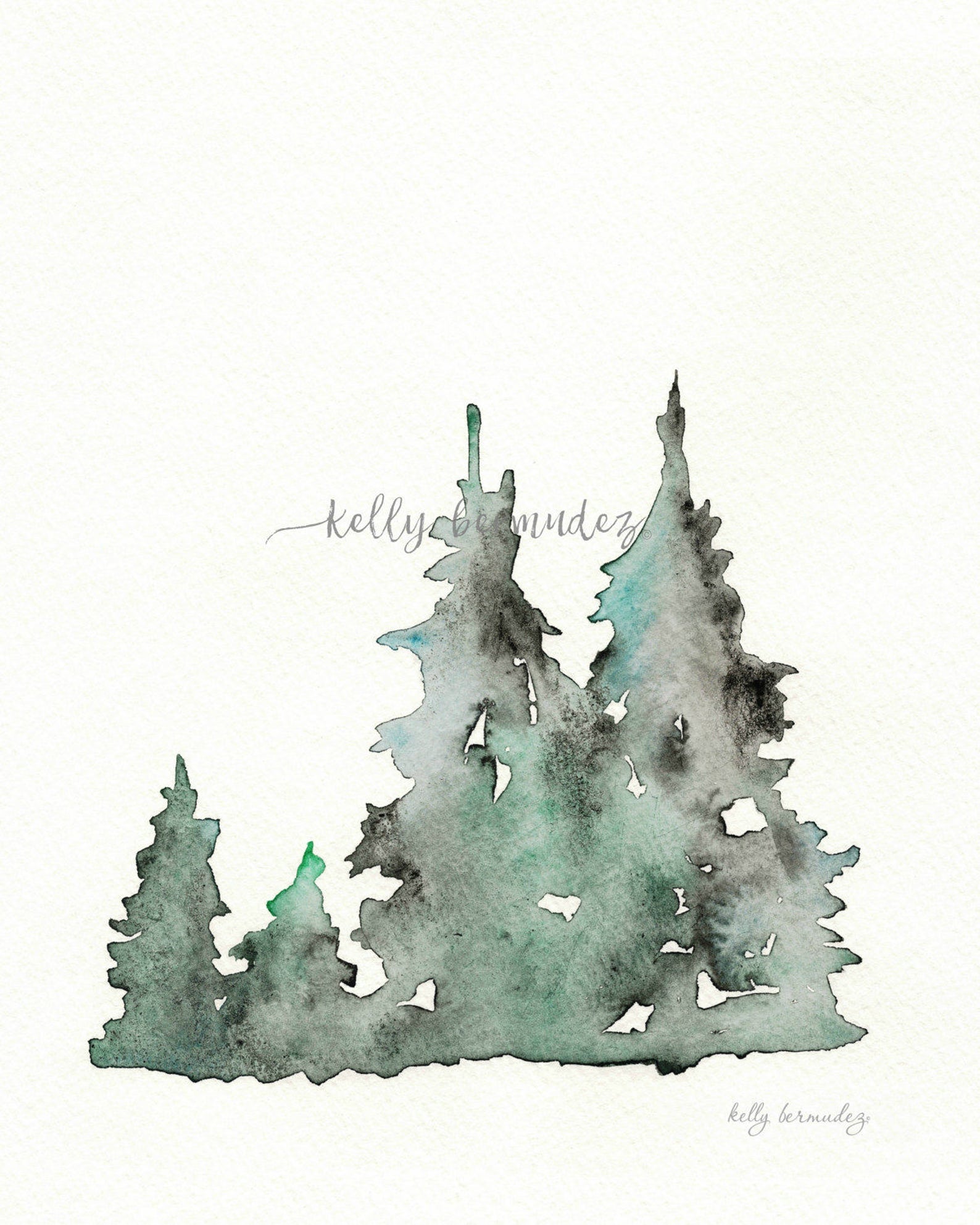 Winters Edge Winter Tree Watercolor Printable Art Printable - Etsy