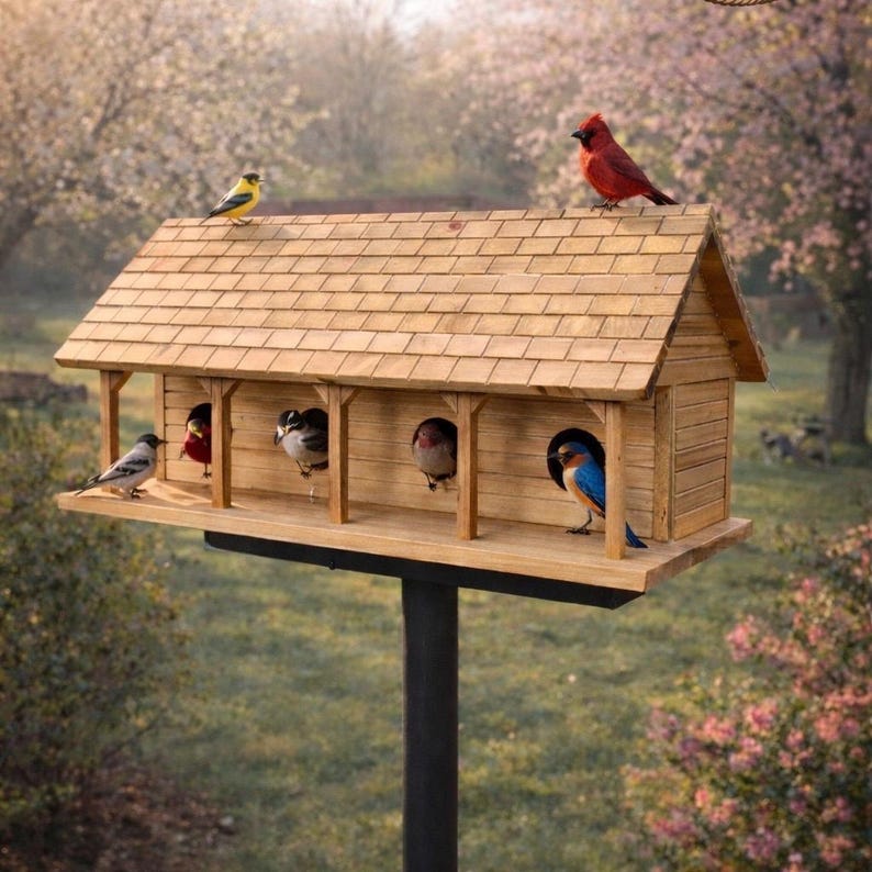 Handcrafted Cedar Martin Birdhouse – Multi-compartment Martin House ...